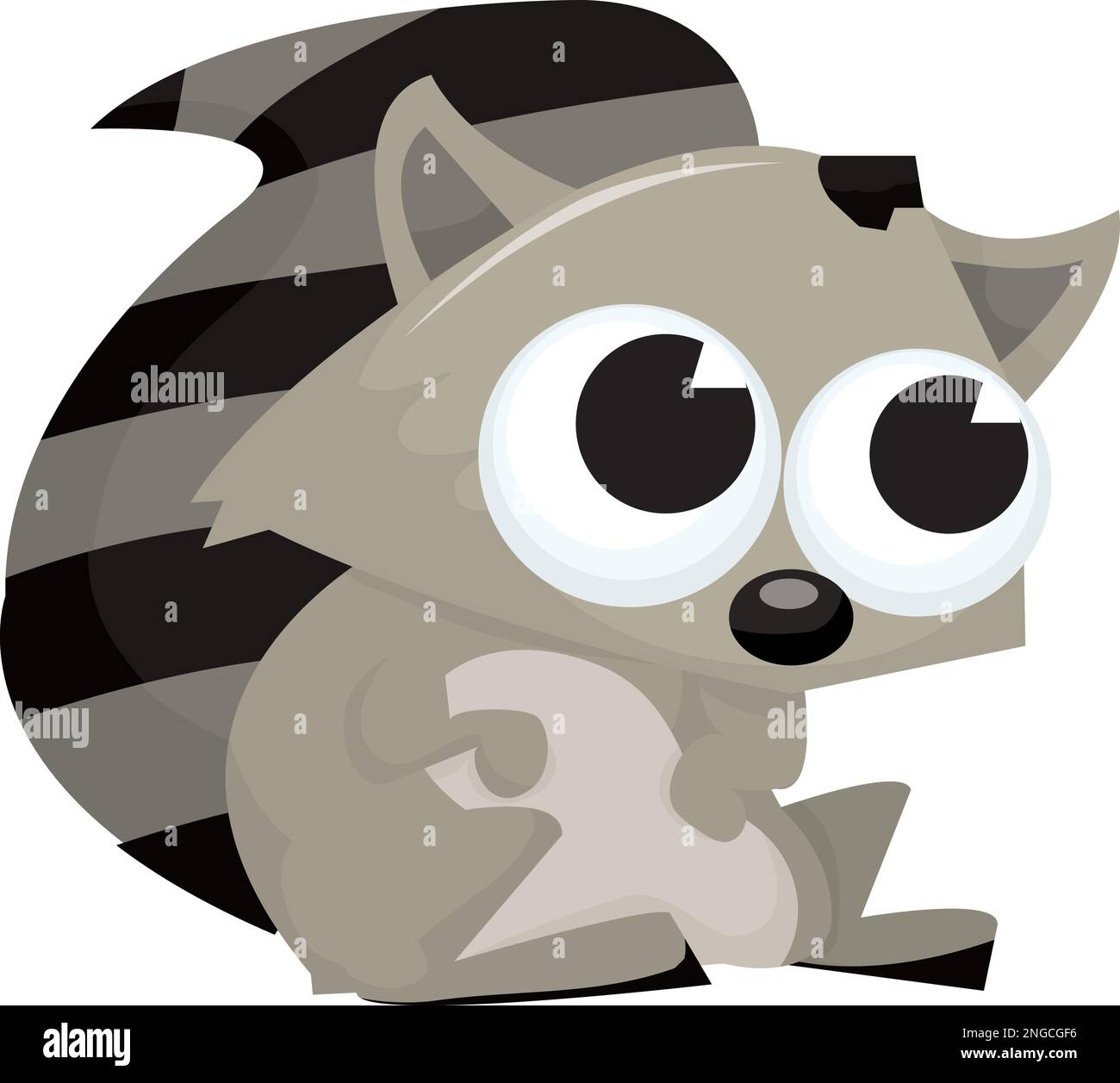 A cartoon vector illustration of a cute big eyed raccoon Stock Vector ...