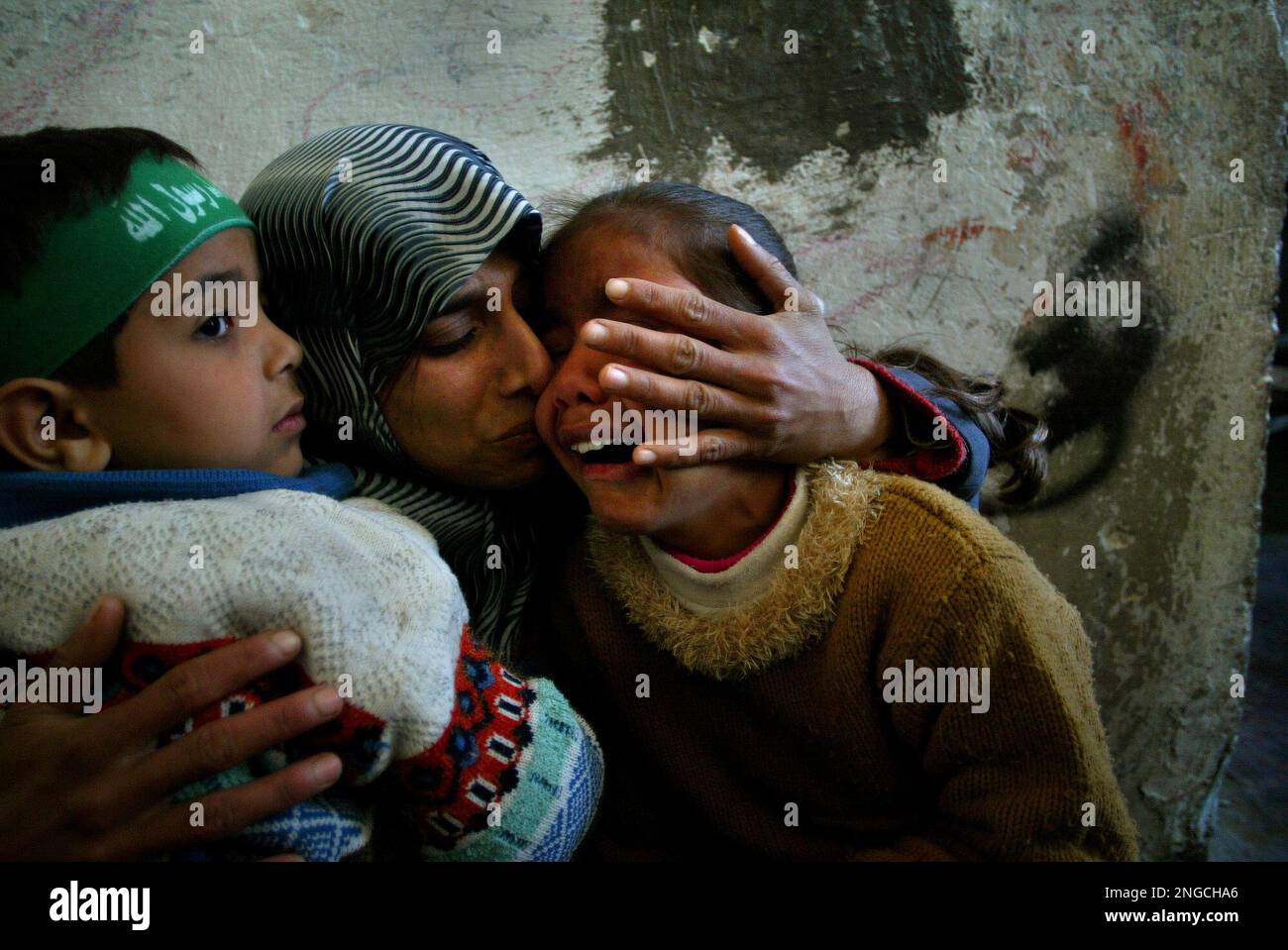Palestinian children Mabuba, right, and Ahmed, age 4, the niece and ...