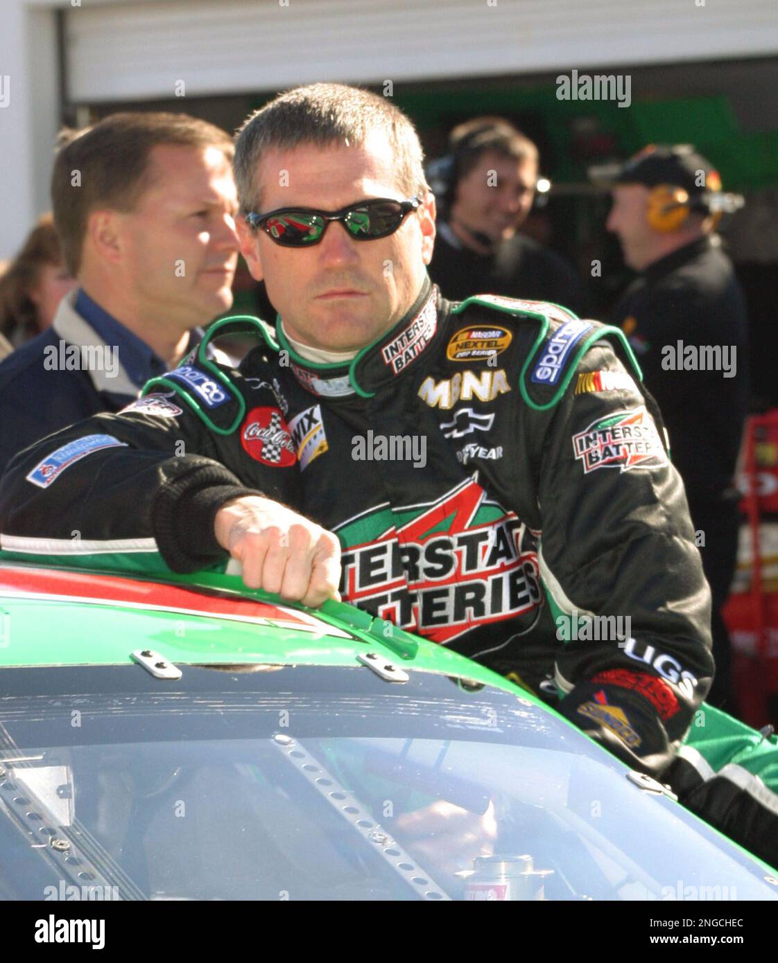 NEXTEL Cup driver Bobby Labonte waits by his car before practice at ...