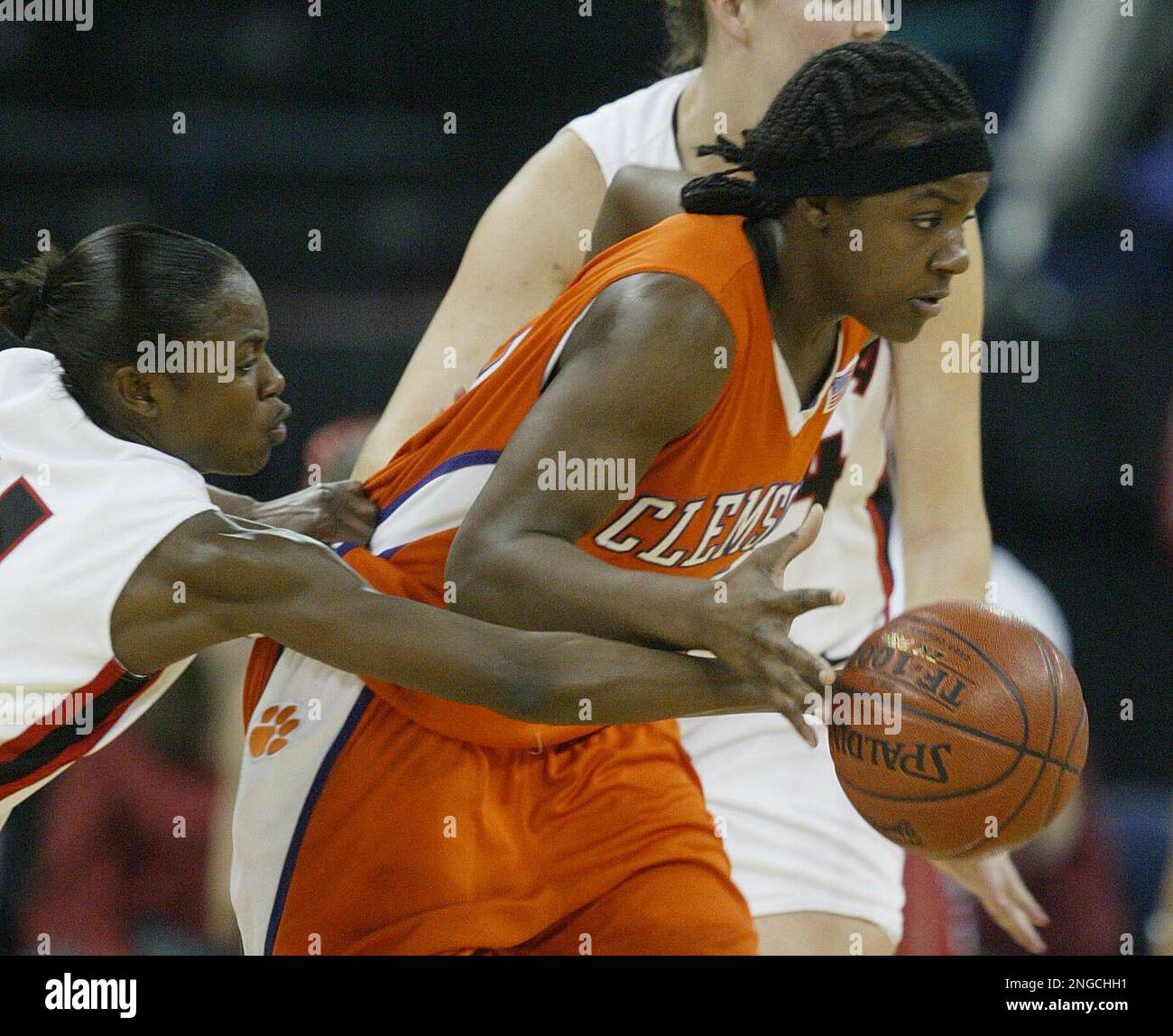 Georgia's Sherill Baker steals the ball from Clemson's Lauren Allen ...