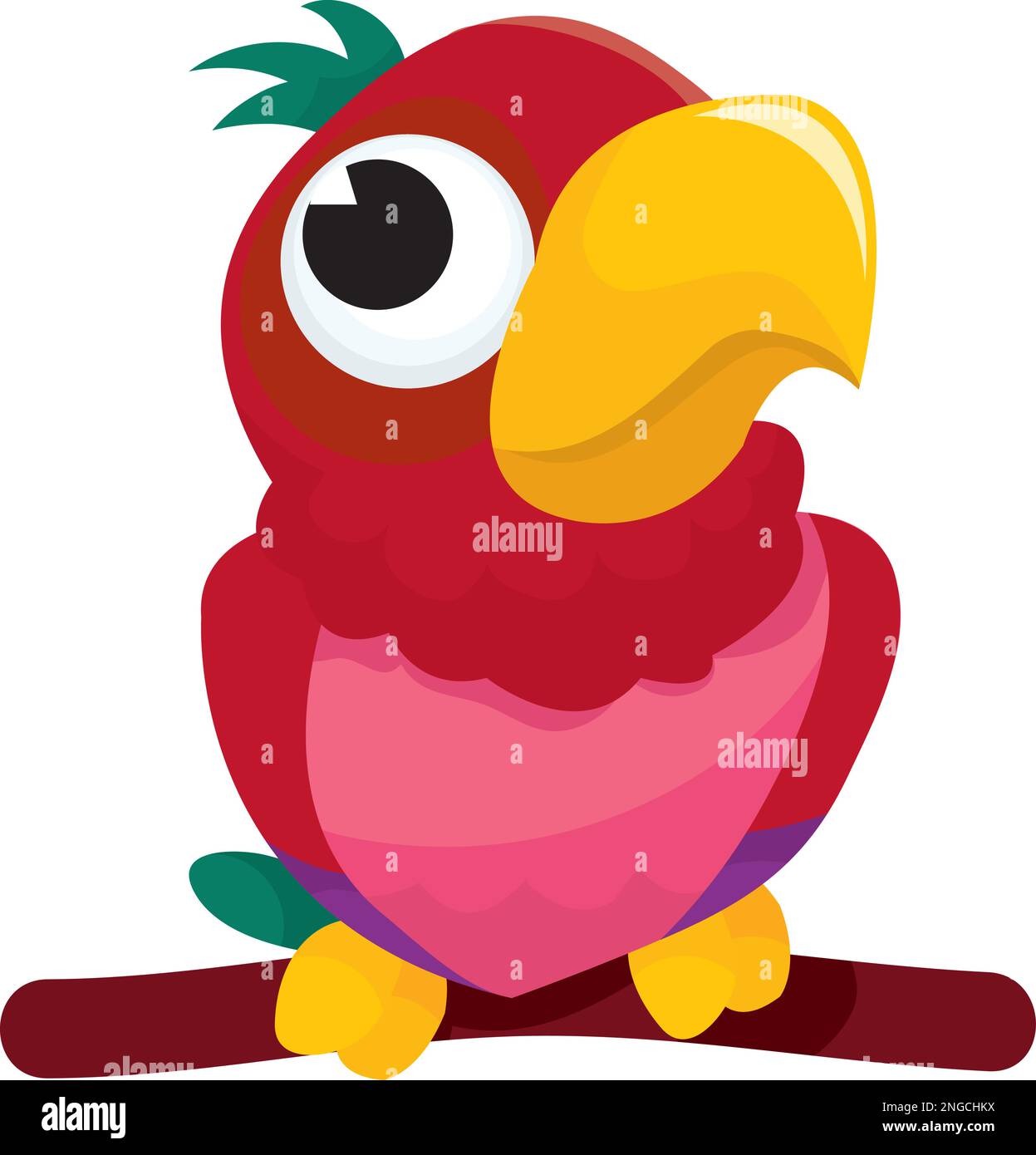 A cartoon vector illustration of a cute parrot Stock Vector Image & Art ...