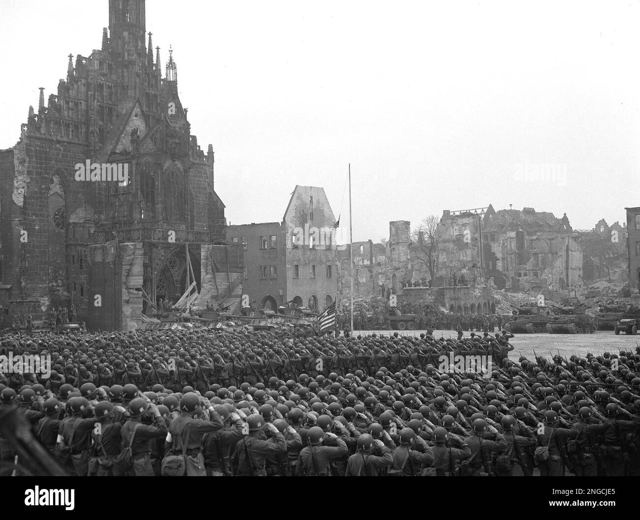 Troops of the 45th, 3rd and 42nd Divisions, 7th U.S. Army, who took ...