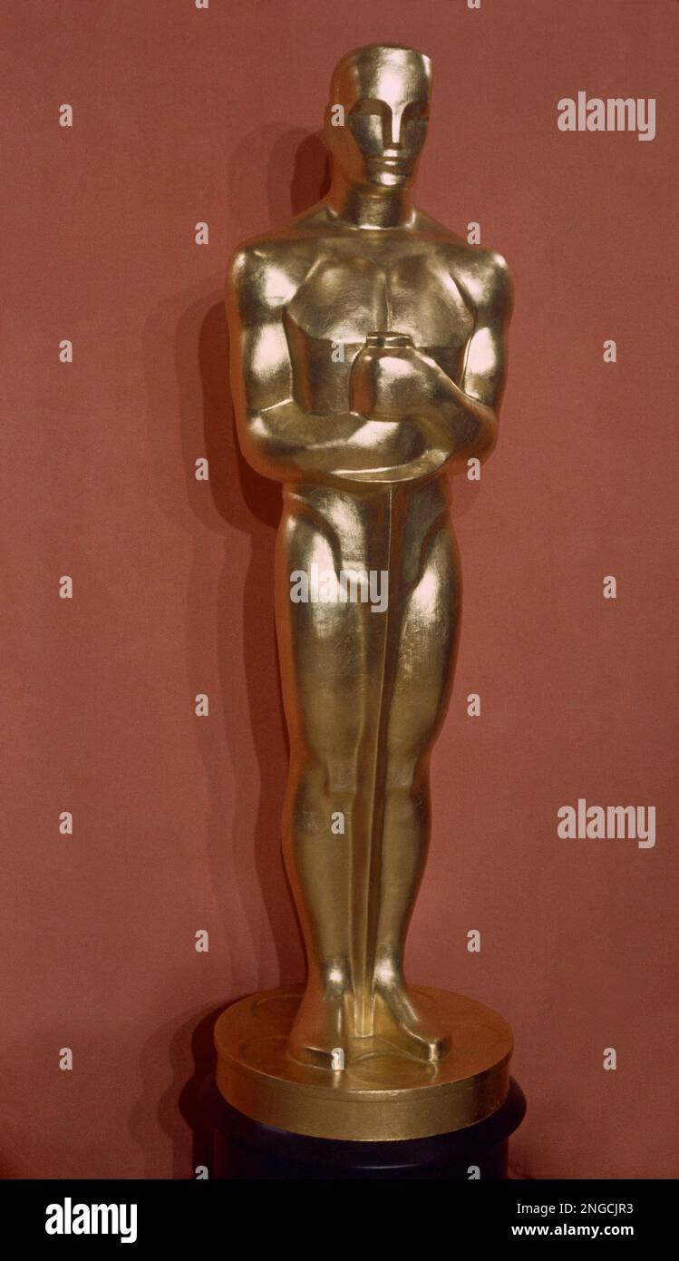 This is a 1985 image of the gold-plated Oscar statuette, officially ...