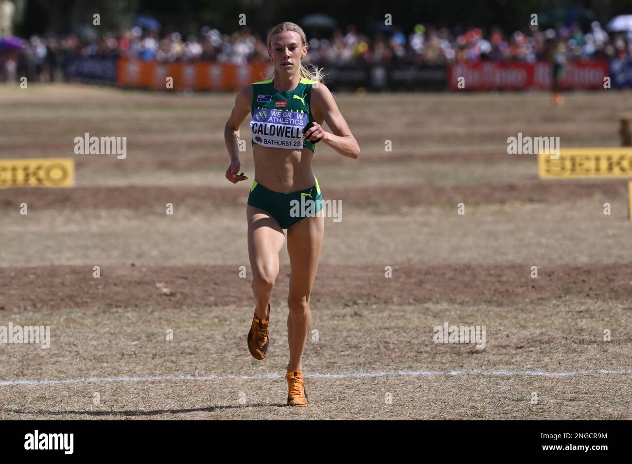 Abbey Caldwell of Australia crosses the finish line to take 3rd place ...