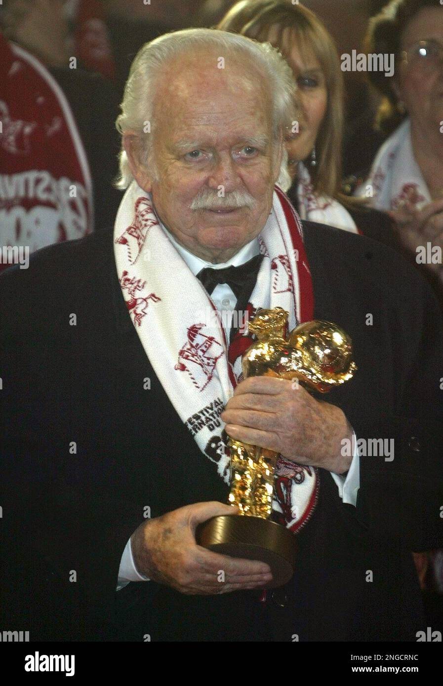 Prince Rainier of Monaco, holds a Gold Clown award during the closing ...