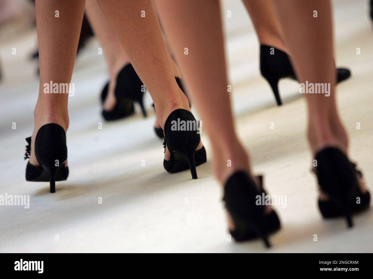 Close up on model's shoes backstage before Chanel's spring-summer 2005 ...