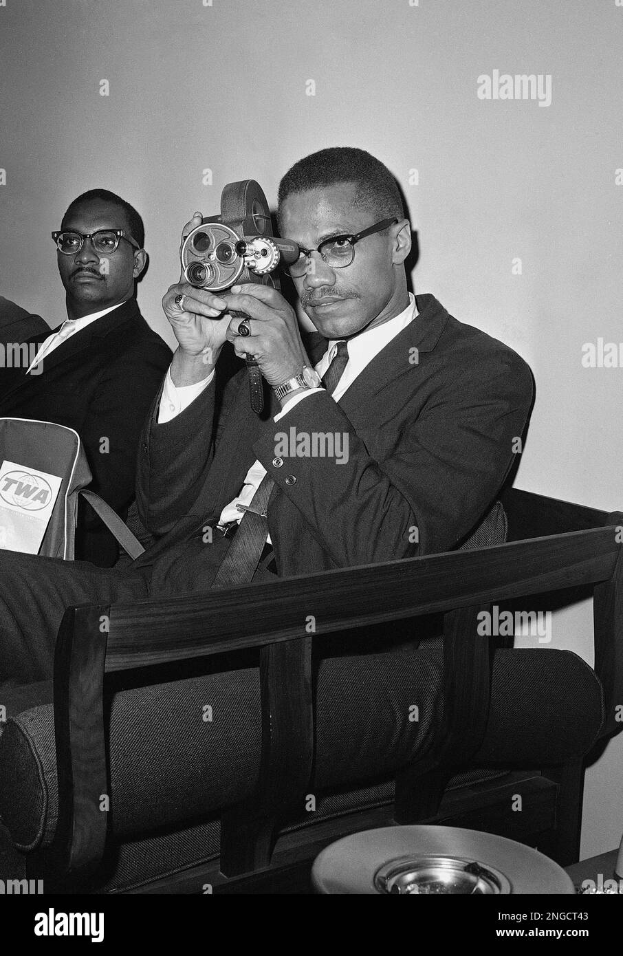 Malcolm X, African-American black muslim leader, is shown at JFK ...
