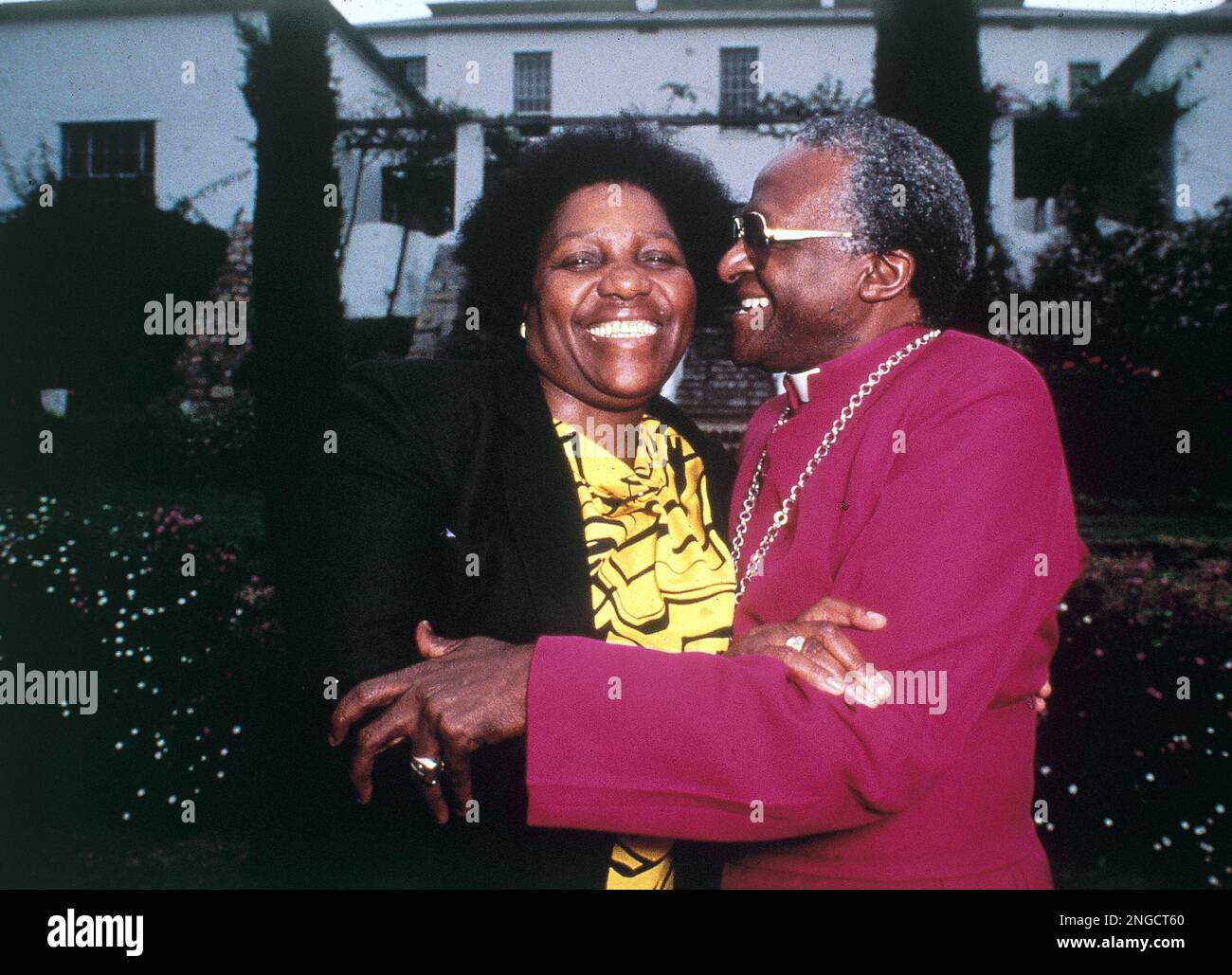 Bishop Desmond Tutu, right, is seen with his wife of 30 years, Leah ...