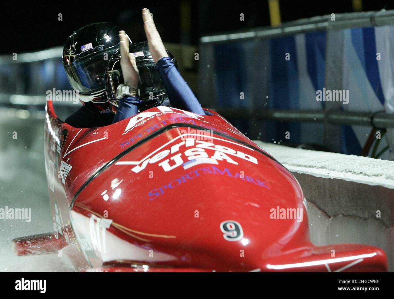 The United States' Shauna Rohbock, front, and Valerie Fleming reacts as ...