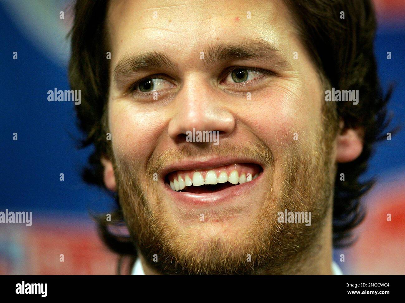 New England Patriots quarterback Tom Brady faces reporters at Gillette ...