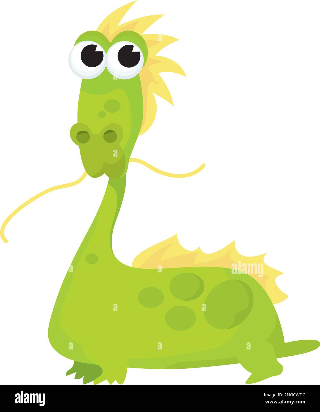 A cute green dragon cartoon vector illustration Stock Vector Image ...