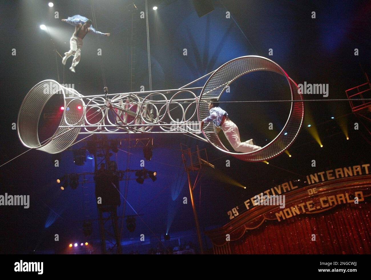 Acrobats Rudy and Ray Velez of Ecuador, perform during the 29th Monte ...