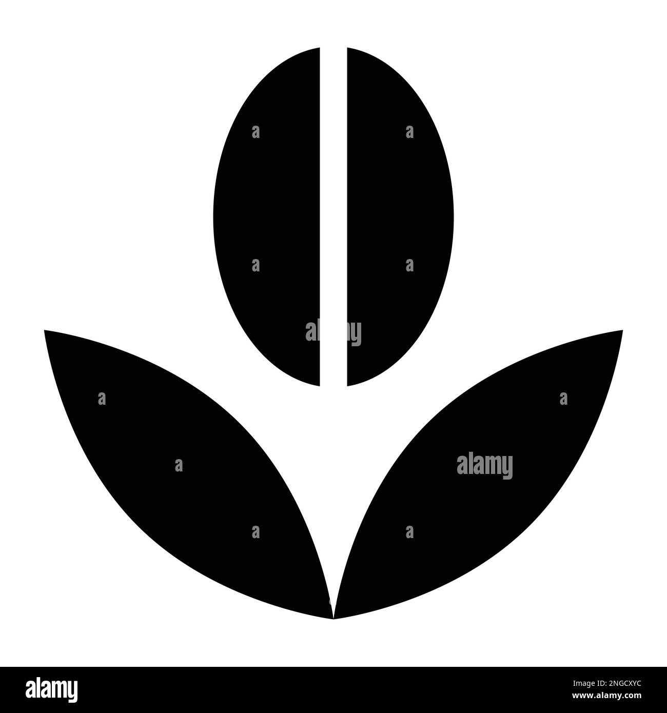 Coffee bean and leaves luxury icon. Flat icon design for cafe Stock ...