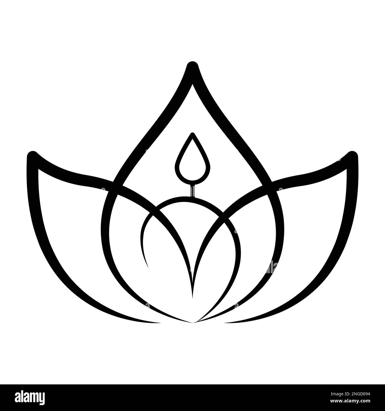 Lotus flower icon design. Line art lotus icon. Bohemian flower icon ...