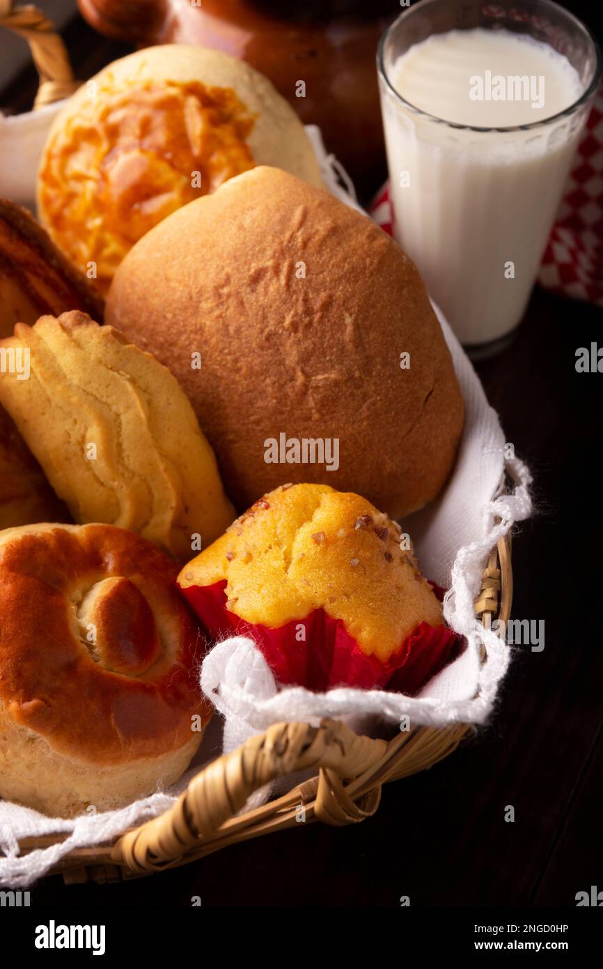 Variety of traditional Mexican bakery, Chino, bisquet, Cacahuate ...