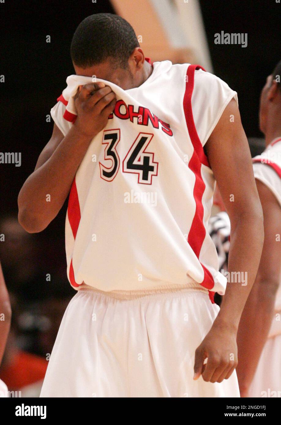 St. John's forward Lamont Hamilton leaves the floor after fouling out late in the game against ...