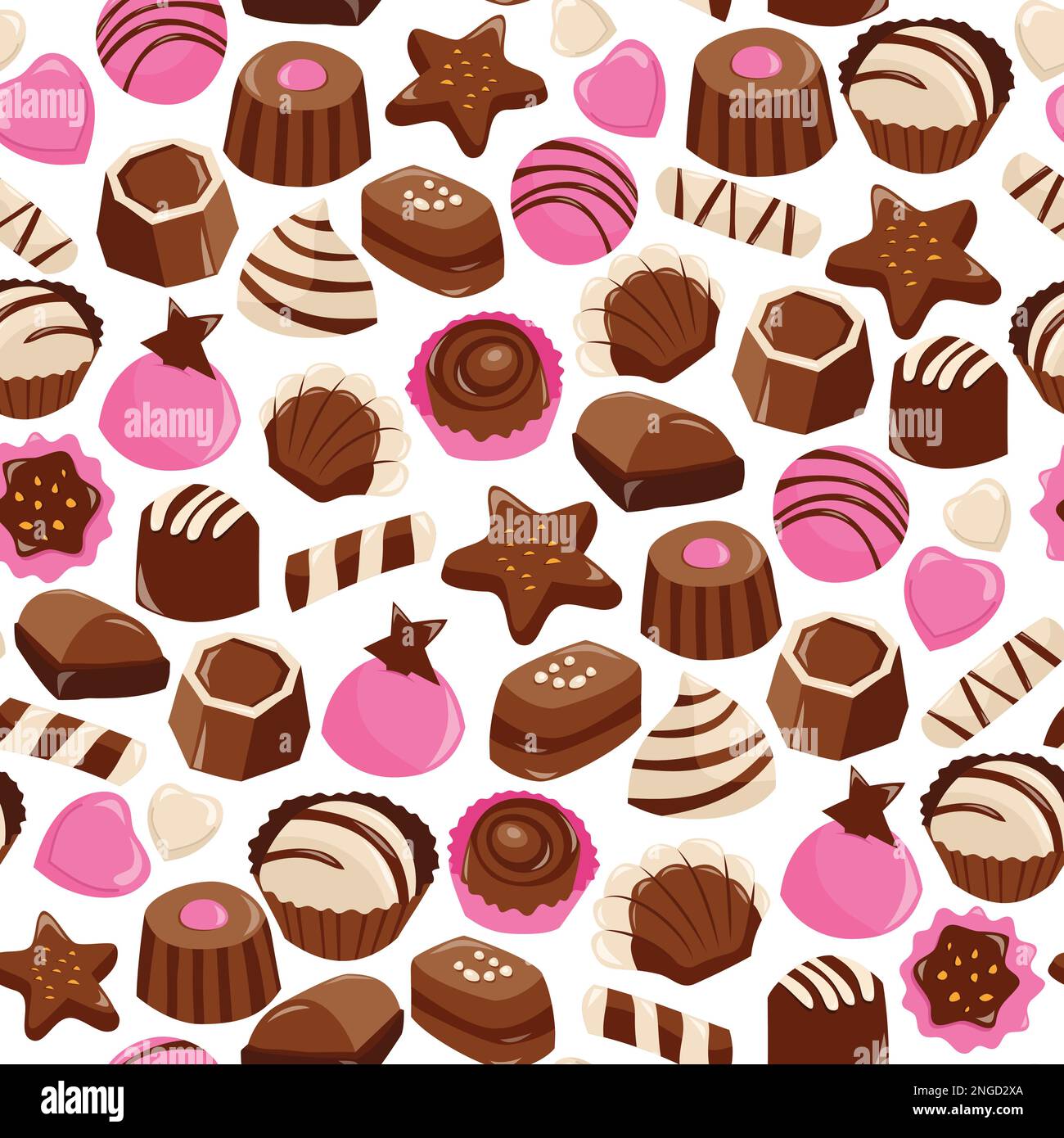A cartoon vector illustration of sweet valentine chocolate seamless ...