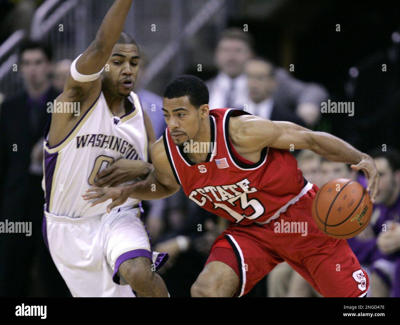 Washington's Joel Smith (0) tries to defend North Carolina State's ...
