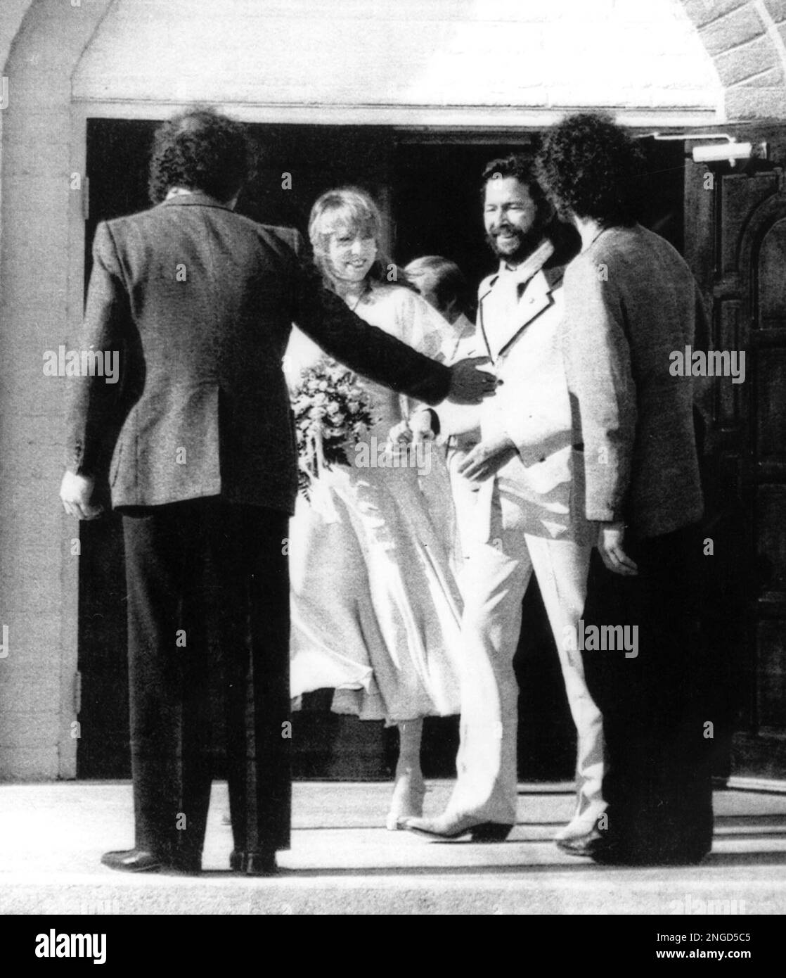 British rock star Eric Clapton and his bride, Pattie Boyd Harrison ...