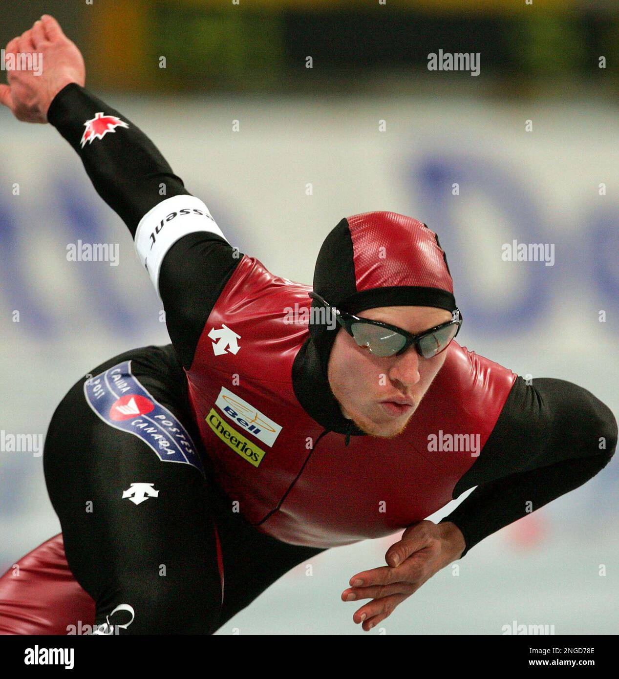 Canada's Jeremy Wotherspoon takes a turn on his way to take the silver ...