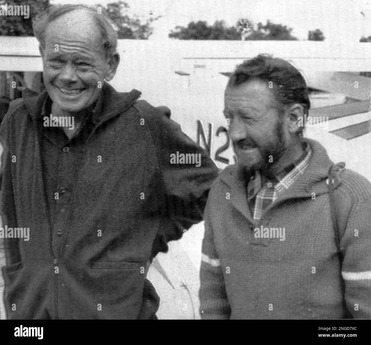 British alpinists, retired Lt. Col. James Roberts, left, and Don ...