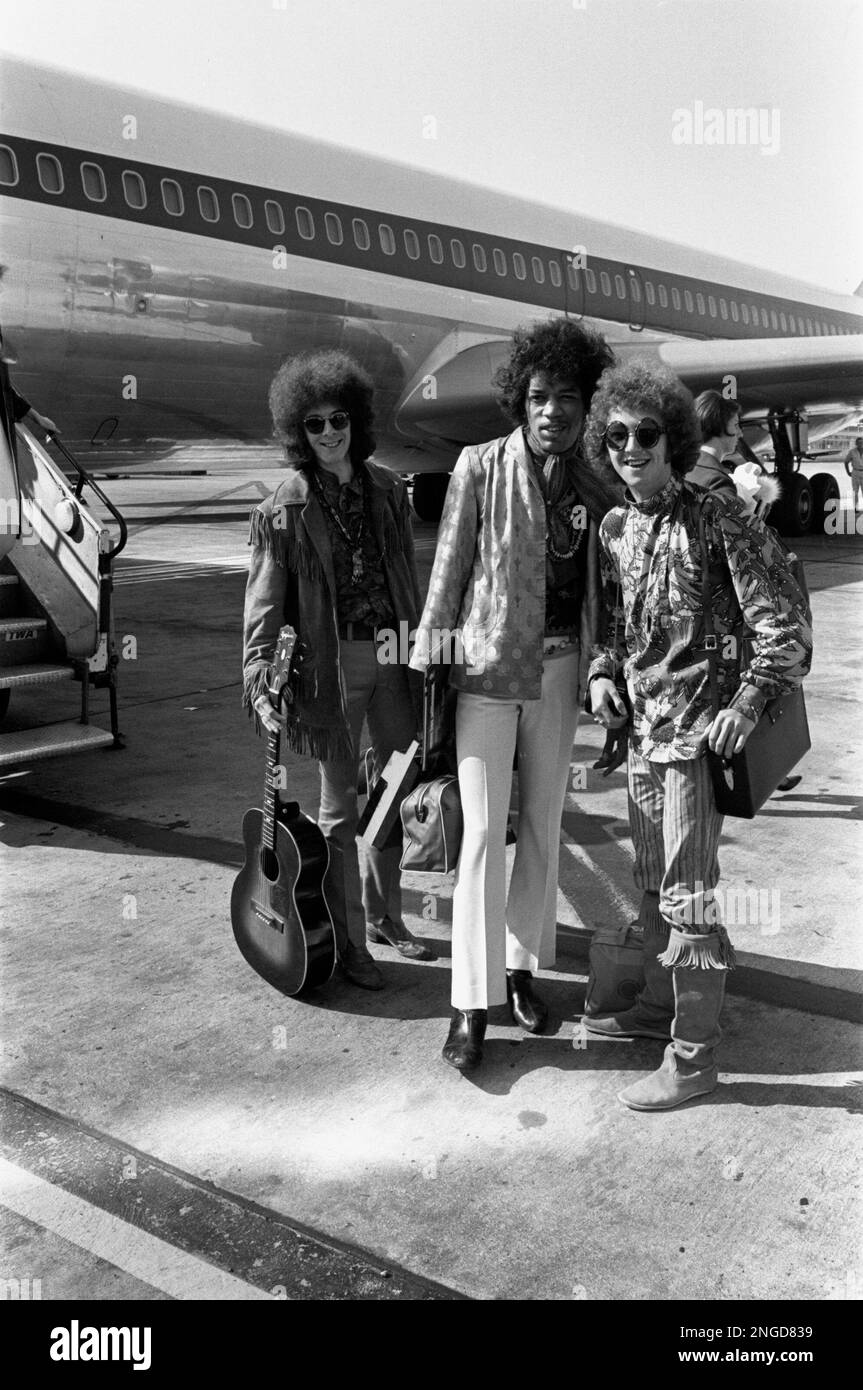 Noel Redding, left, Jimi Hendrix, centre, and Mitch Mitchell, of the ...