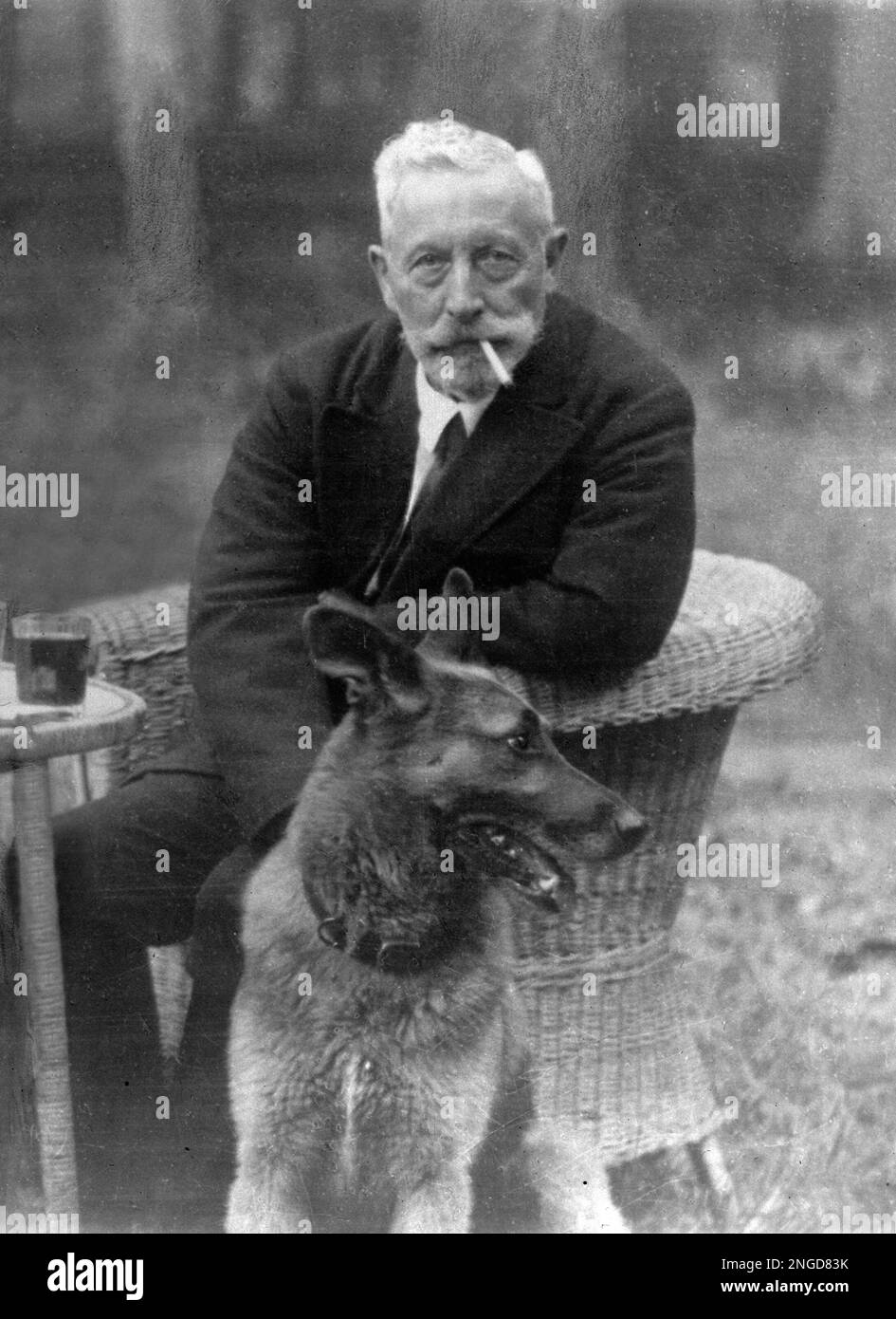Germany's former Kaiser Wilhelm II poses with his favourite dog for his ...
