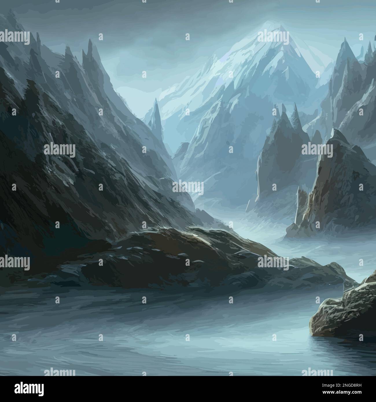 Atmospheric landscape scenery Stock Vector Images - Alamy