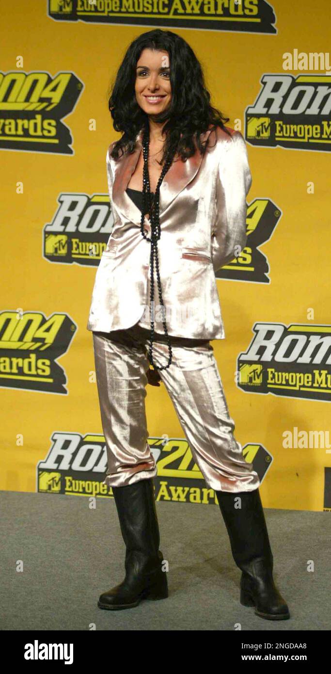 French singer Jenifer poses during the MTV awards ceremony in Rome ...