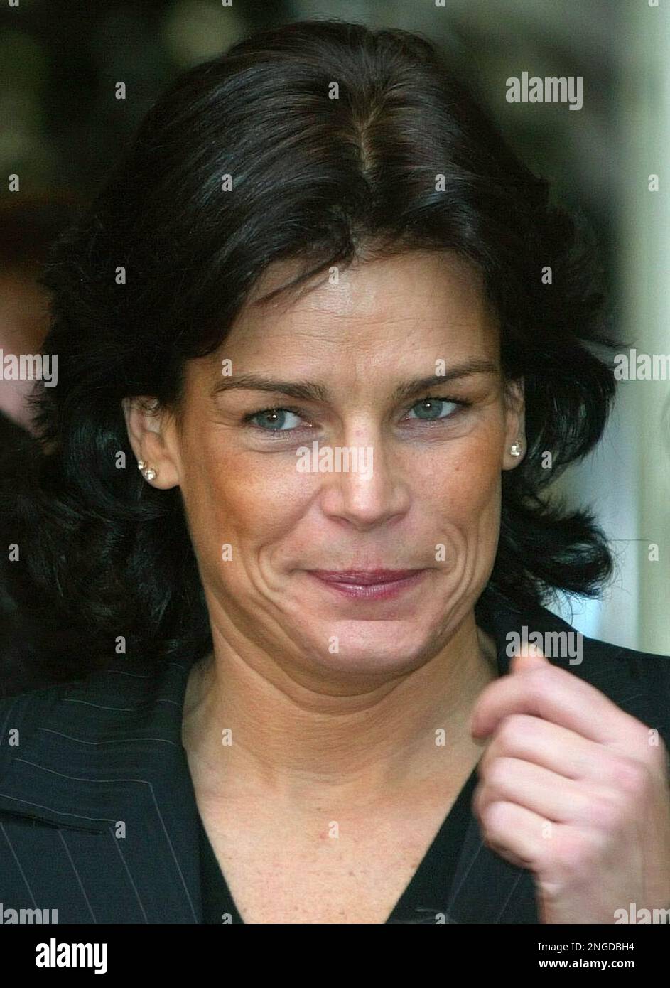 Princess Stephanie poses for photographers after she offered bags of ...