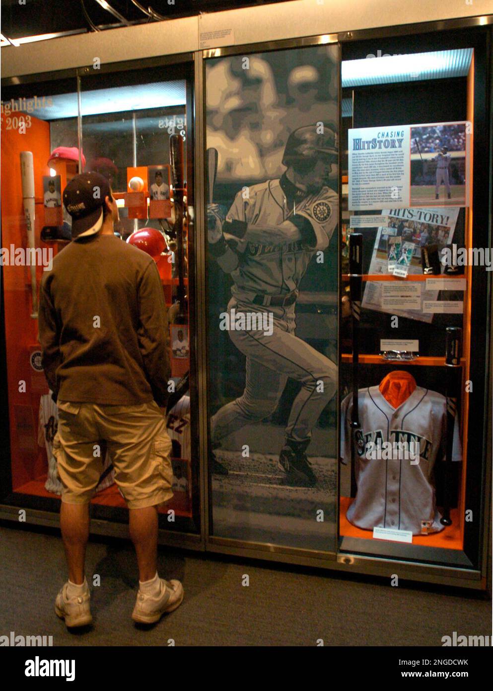 Shawn Redmond, of Camano Island, Wash., looks at a newly opened exhibit ...