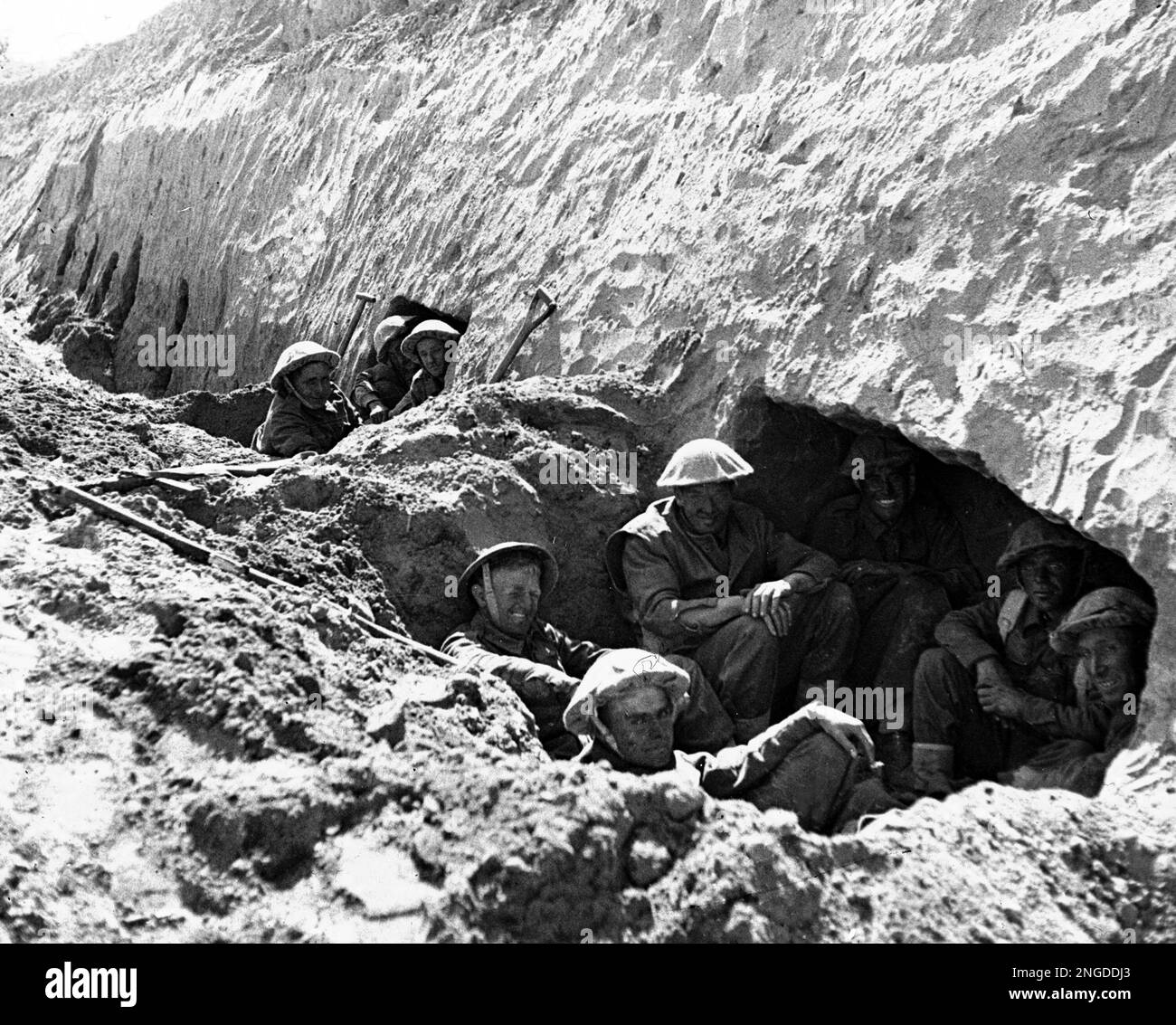 Soldiers of the Durham Light Infantry take position in an anti-tank ...