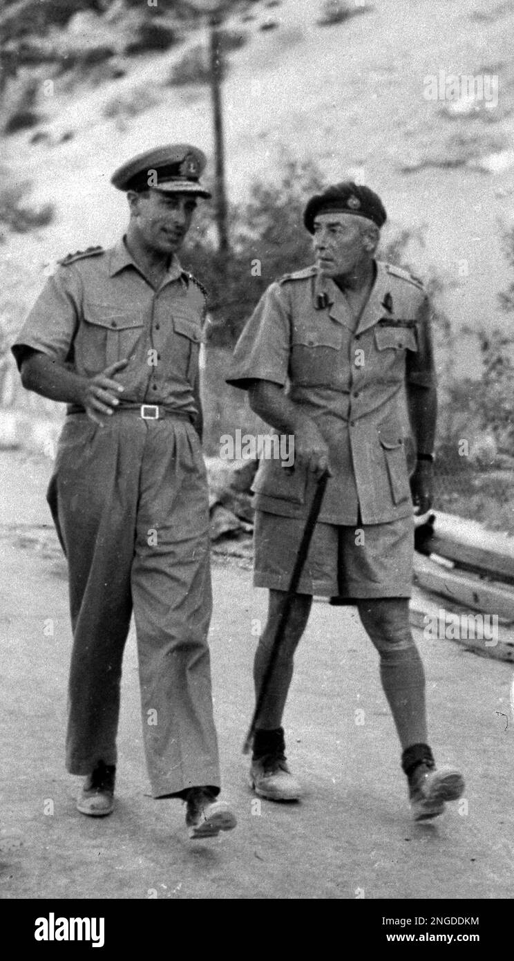 Vice Admiral Lord Louis Mountbatten, Chief of Combined Operations, left ...