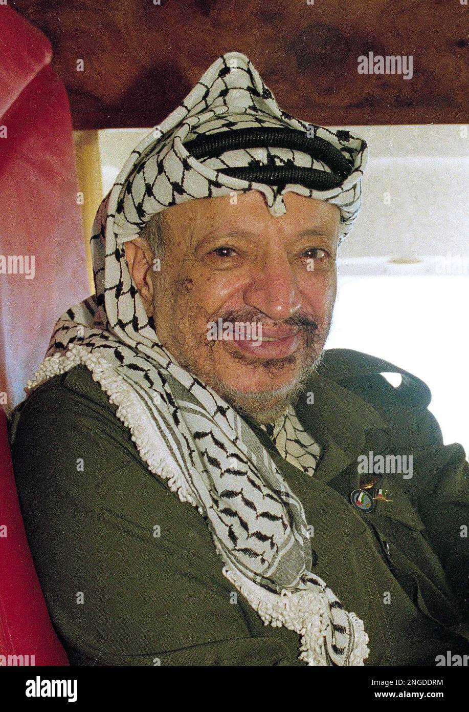 Yasser Arafat, the Palestine Liberation Organization chairman, is shown ...