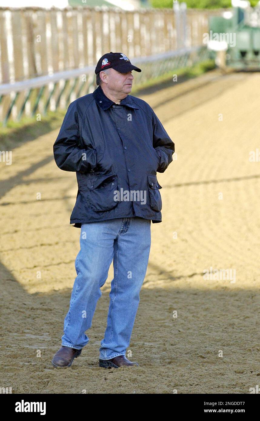 Trainer Bobby Frankel walks across the track at Churchill Downs ...