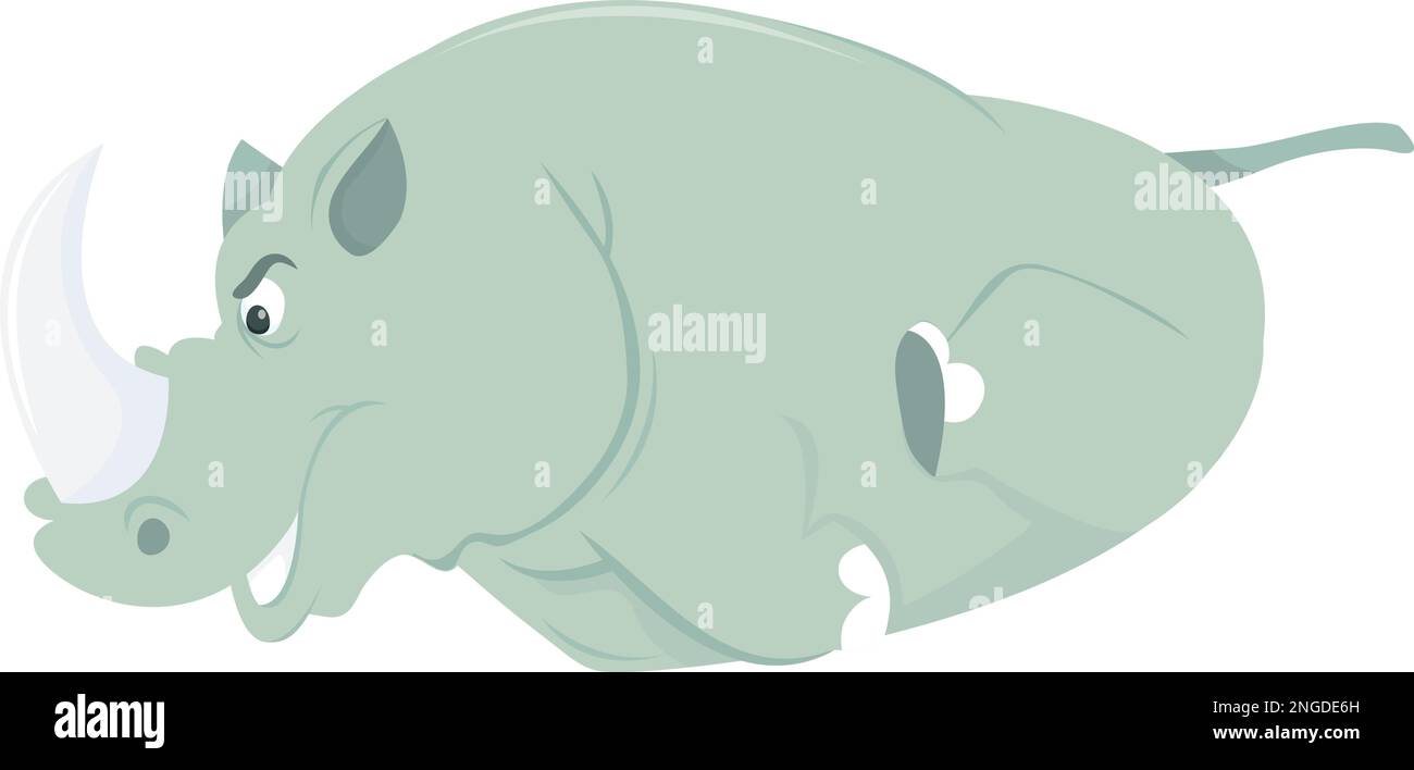 A cartoon vector illustration of a charging rhino Stock Vector Image & Art - Alamy