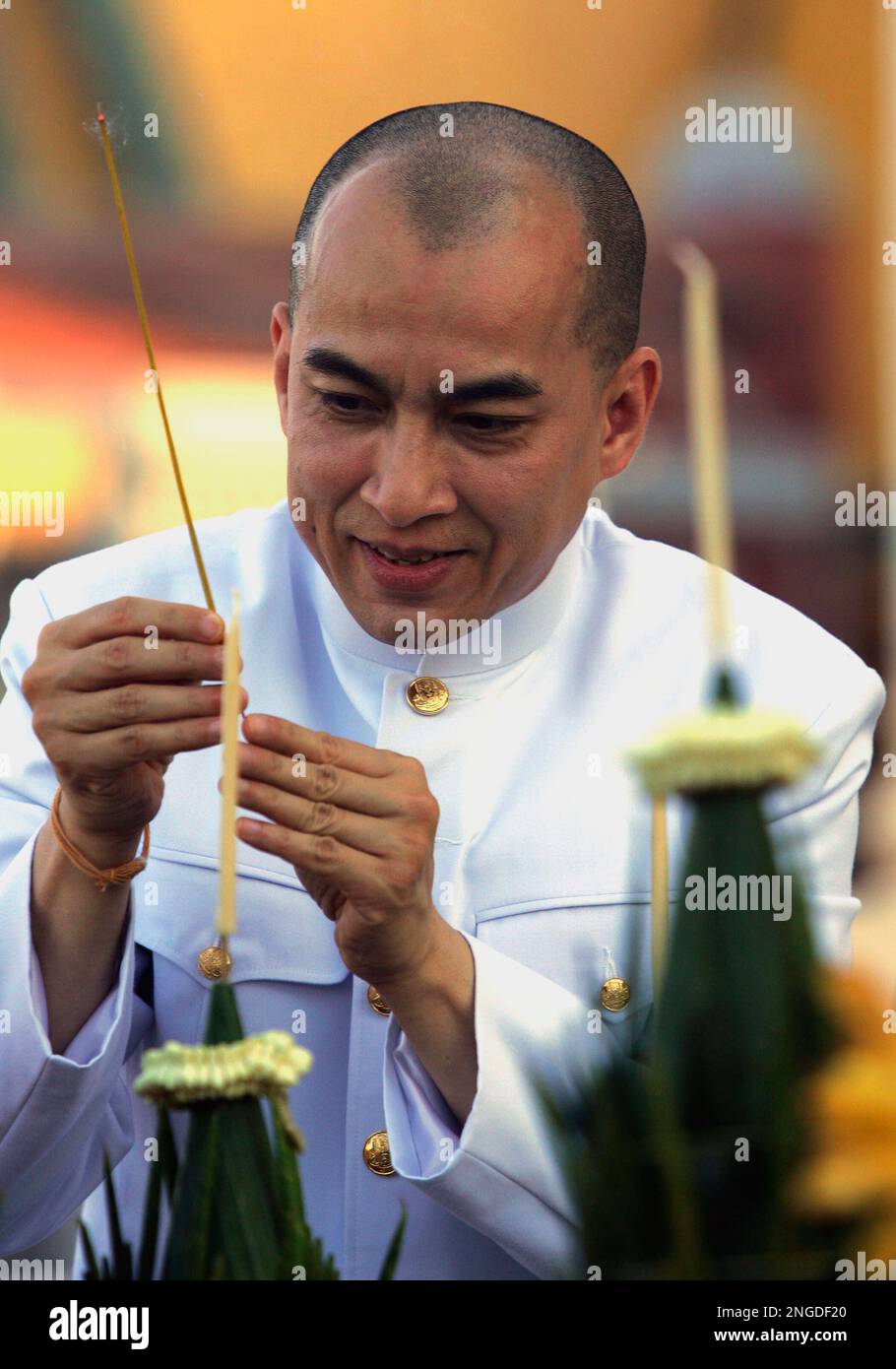 Soon to be named Cambodian King Norodom Sihamoni participates in ...