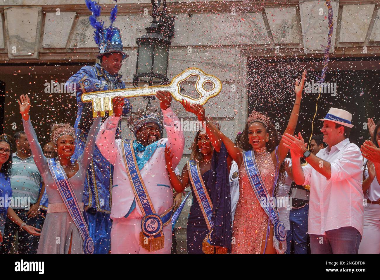 Rio De Janeiro, Brazil. 17th Feb, 2023. King Momo, the symbolic monarch ...