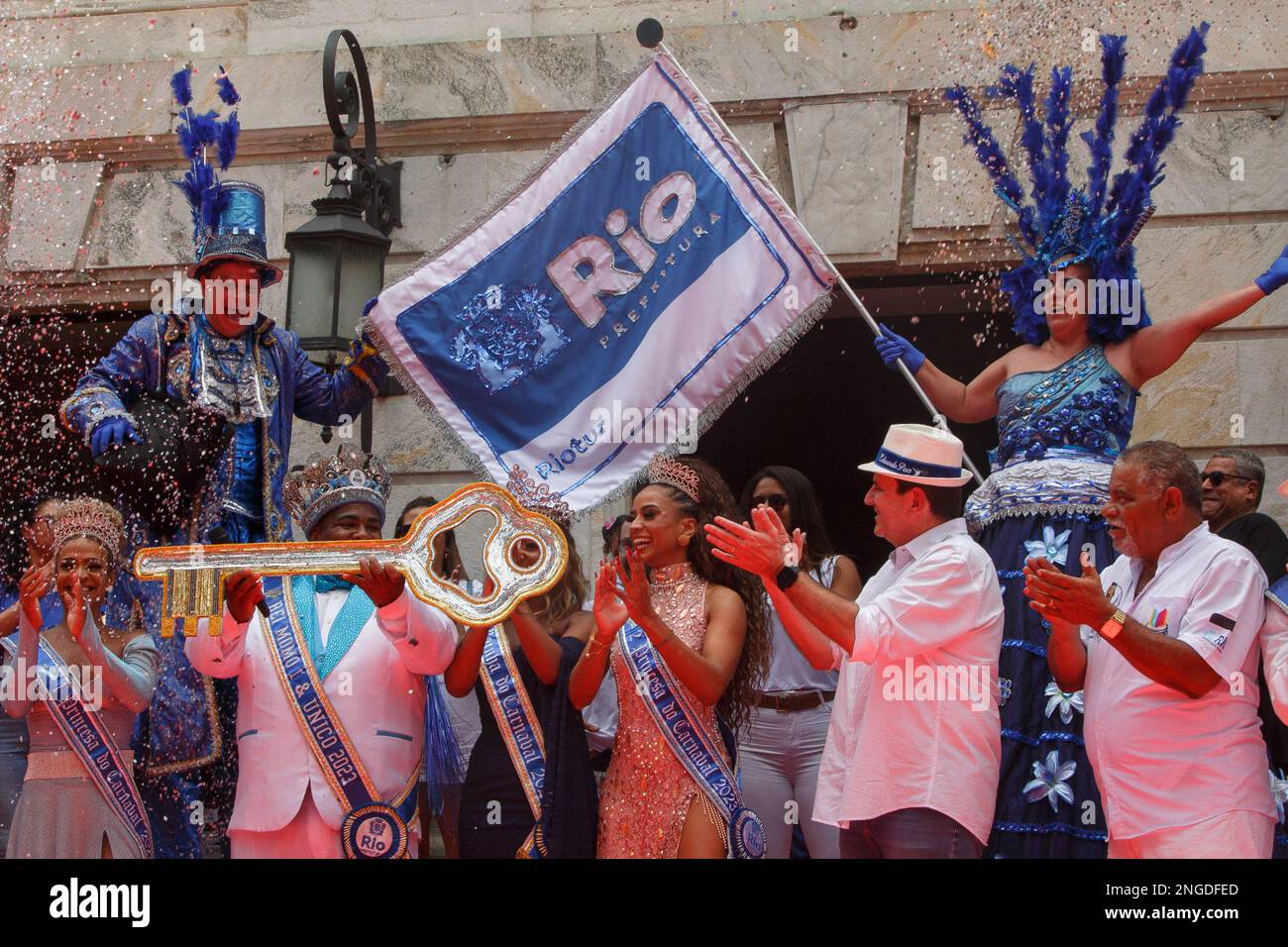Rio De Janeiro, Brazil. 17th Feb, 2023. King Momo, the symbolic monarch ...