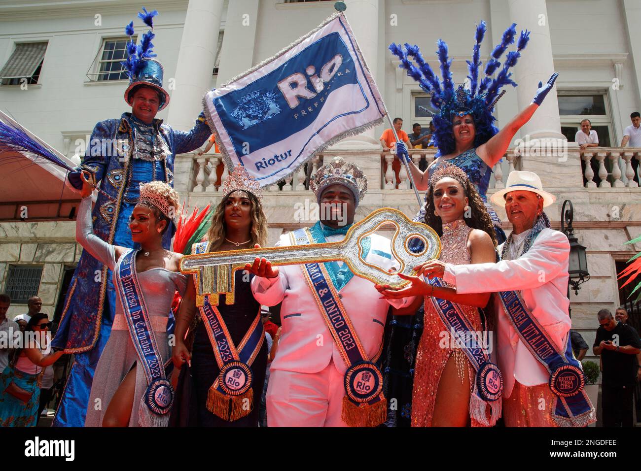 Rio De Janeiro, Brazil. 17th Feb, 2023. King Momo, the symbolic monarch ...