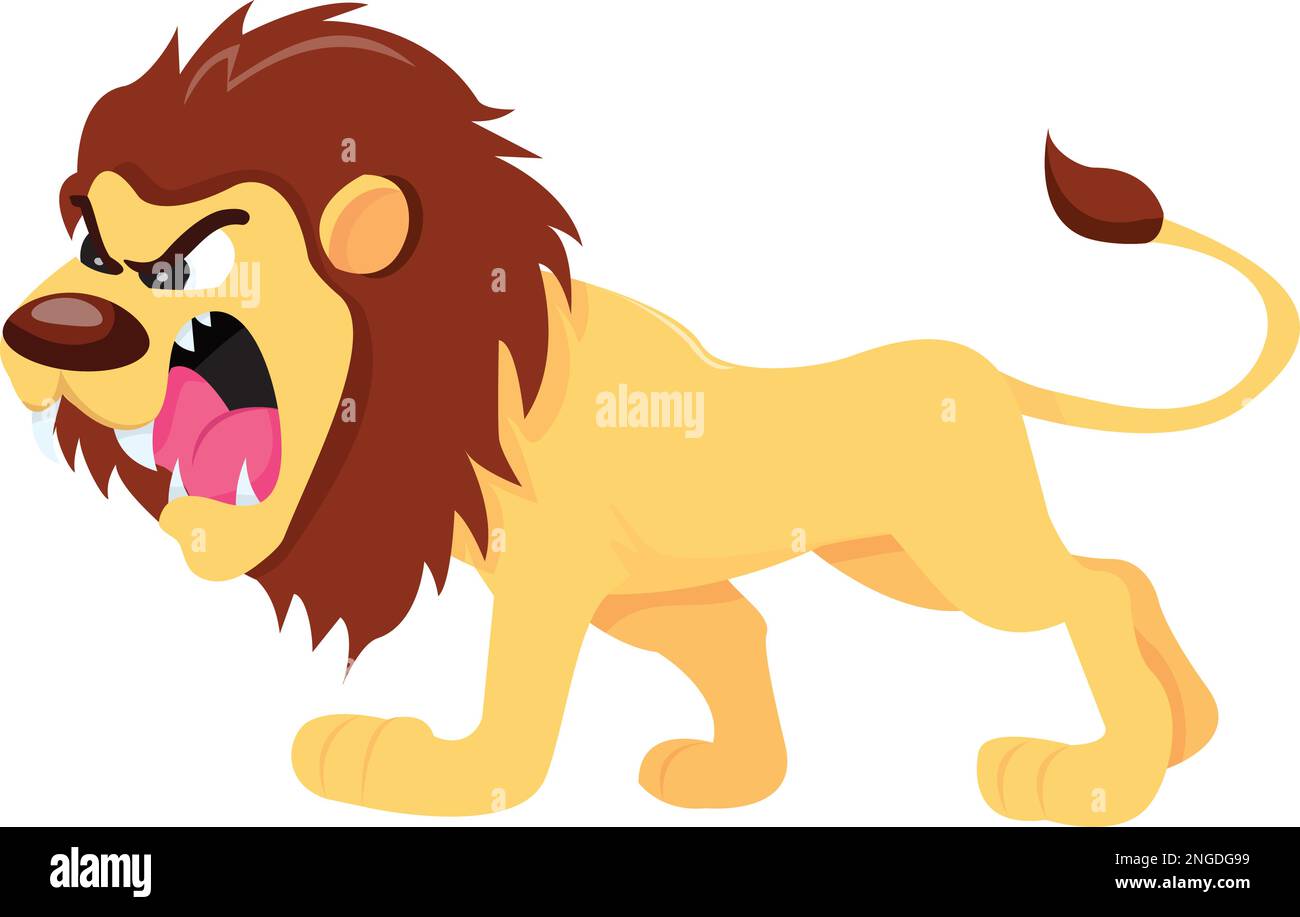 A cartoon vector illustration of fierce lion Stock Vector Image & Art ...