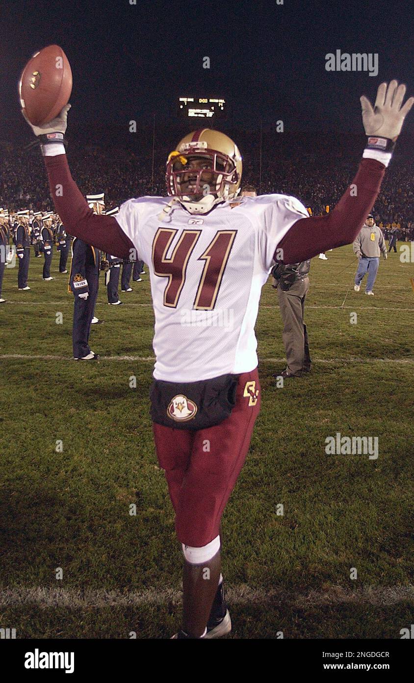 ** FILE ** Boston College cornerback Emmerson Phillips celebrates their ...