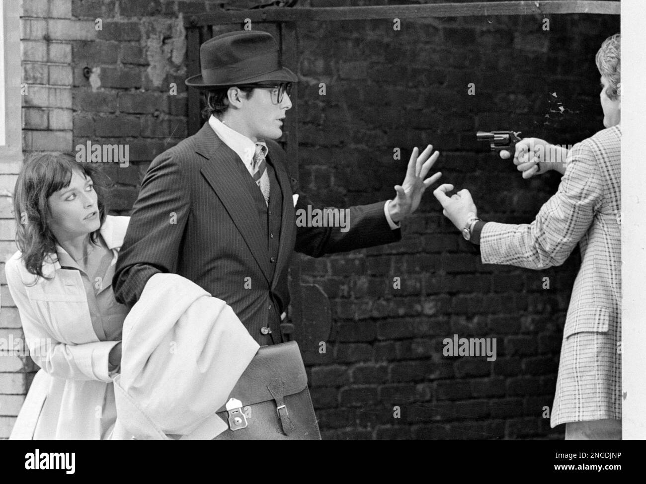 Clark Kent, aka Superman portrayed by Christopher Reeve, raises his ...