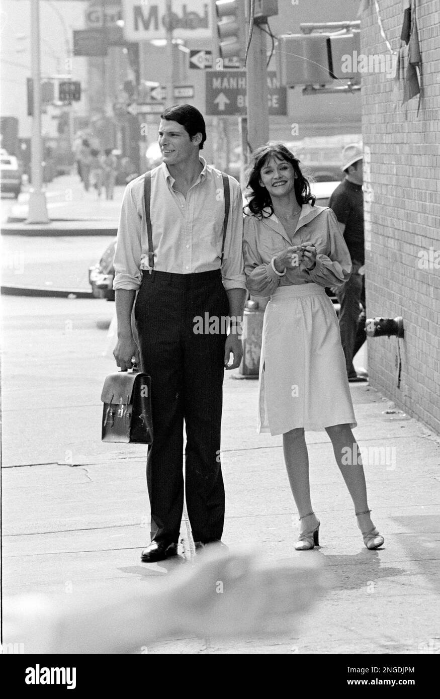 Christopher Reeve, portraying Clark Kent aka Superman, left, Margot ...
