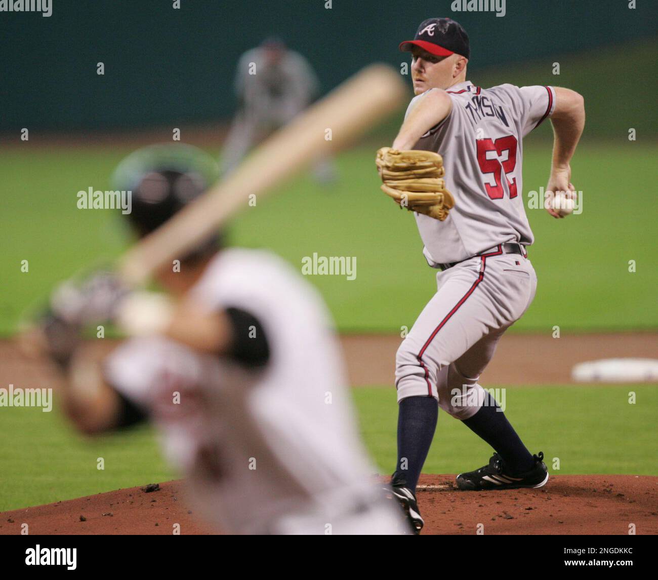 Atlanta Braves pitcher John Thomson (52) delivers a pitch to Houston ...