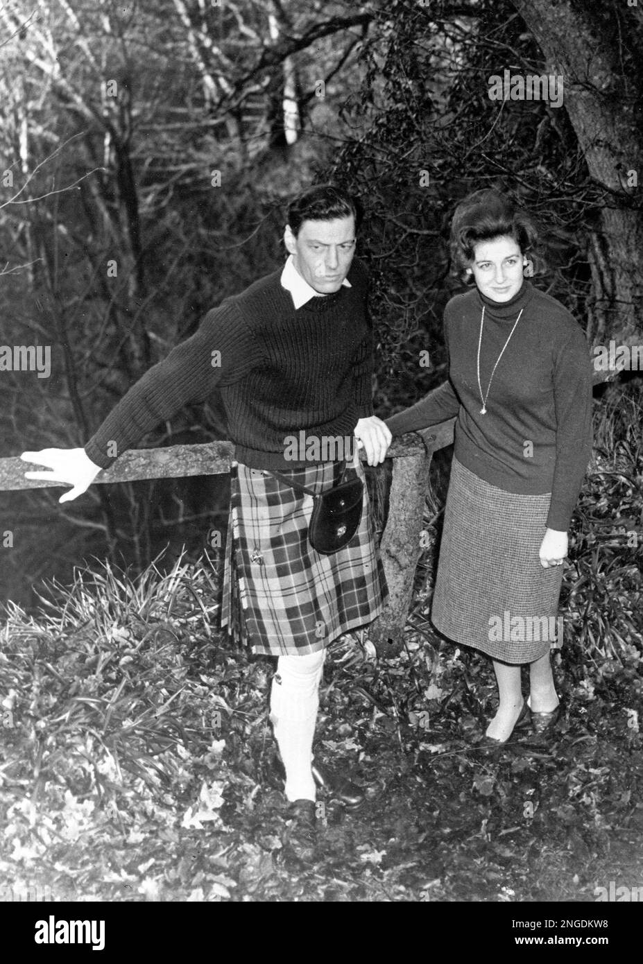 Britain's Princess Alexandra of Kent poses with her fiance Hon. Angus ...