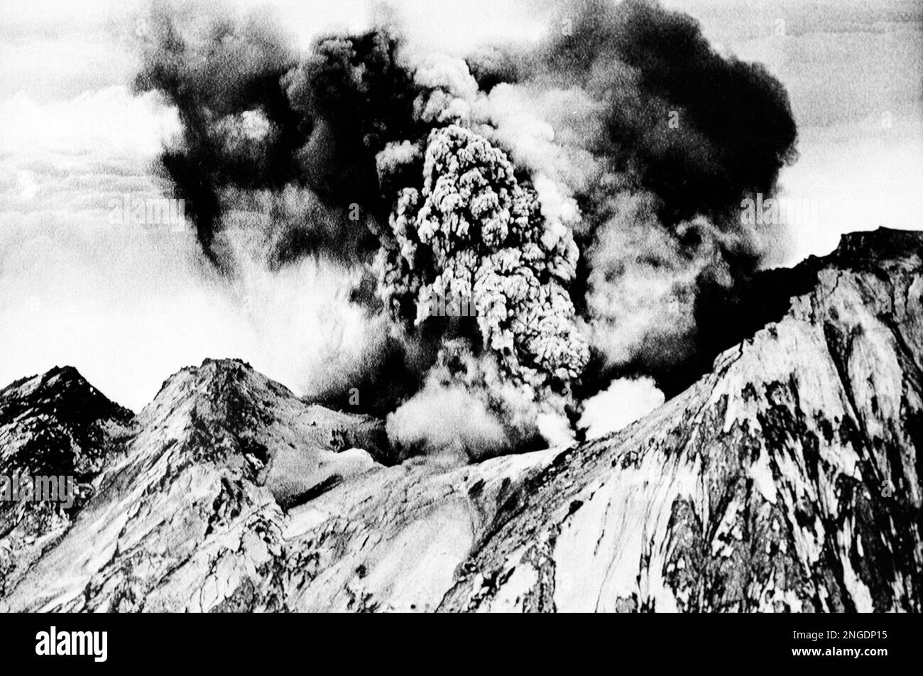 Mount St. Helens, an active volcano located 45 miles northeast of ...