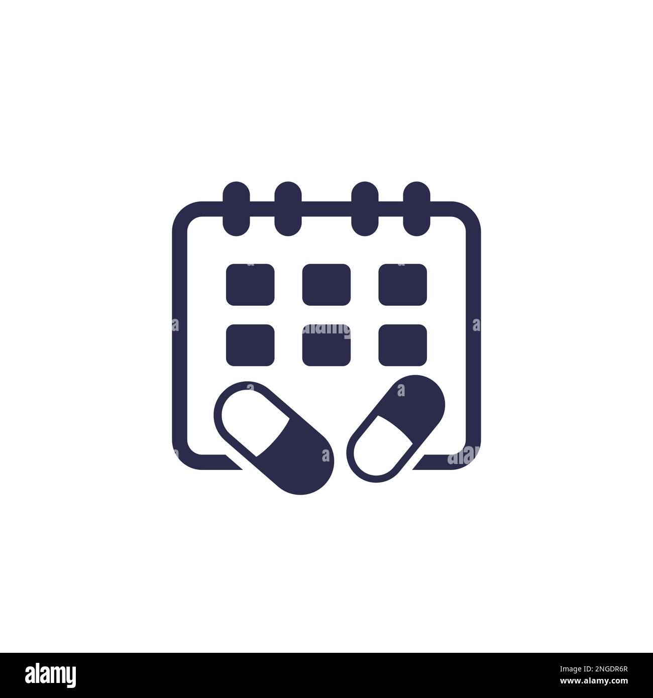 medication schedule icon with pills and calendar Stock Vector Image ...