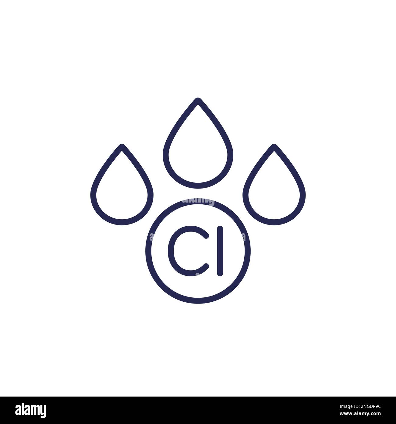 Chlorine icon with drops, line vector Stock Vector Image & Art - Alamy