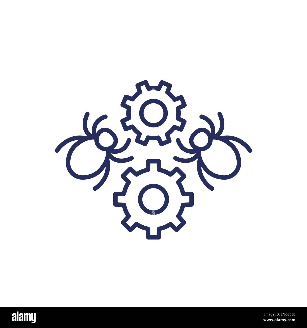 Debugging And Testing Line Icon With Bugs Stock Vector Image And Art Alamy